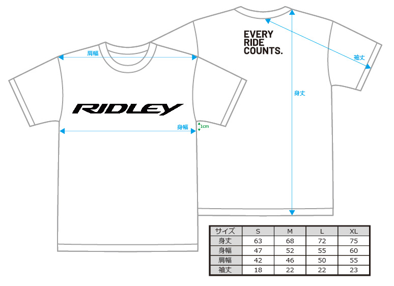 RIDLEY T-Shirt Every Ride Count. (リドレー Tシャツ) - RIDLEY｜ミズタニ自転車株式会社